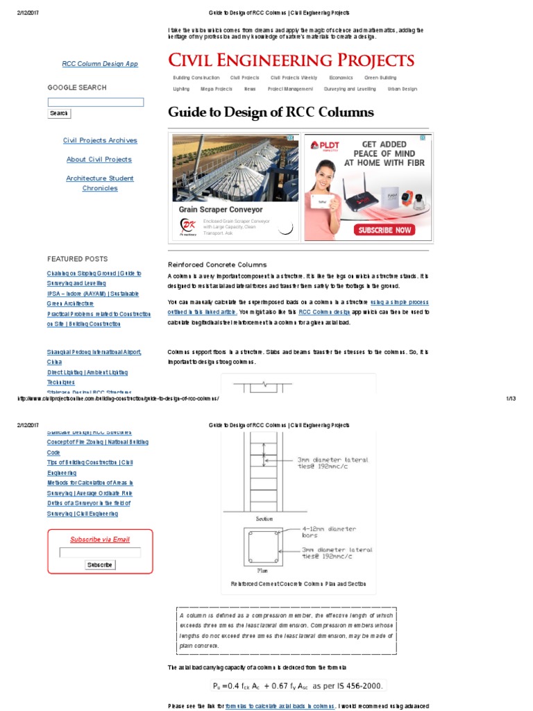 Guide To Design of RCC Columns - Civil Engineering Projects | PDF ...