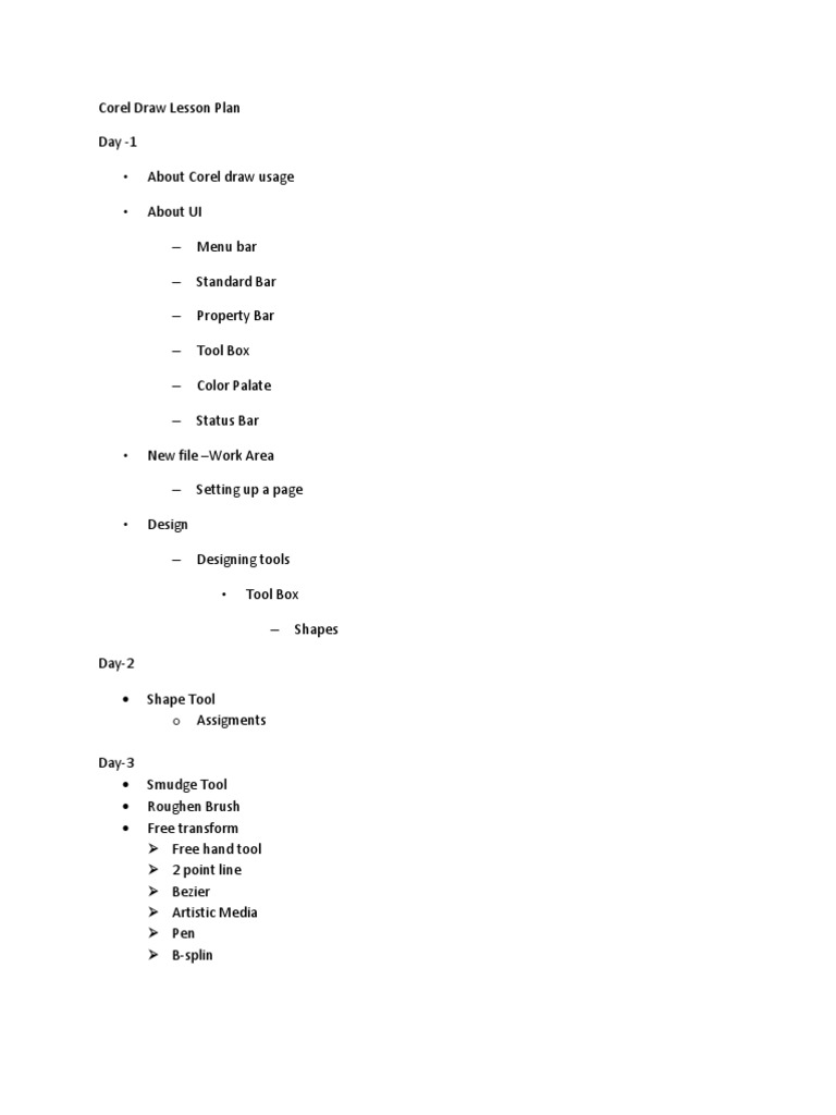 Corel Draw Lesson Plan | PDF