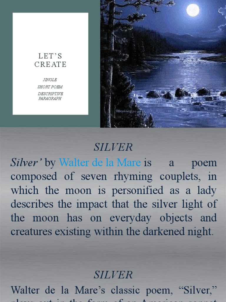 SILVER | PDF | Poetry | Rhyme