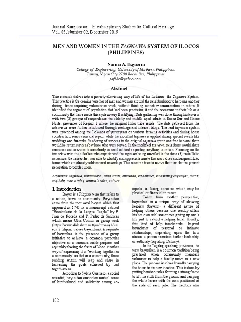 Tagnawa System in Ilocano Culture | PDF | Philippines | Rice