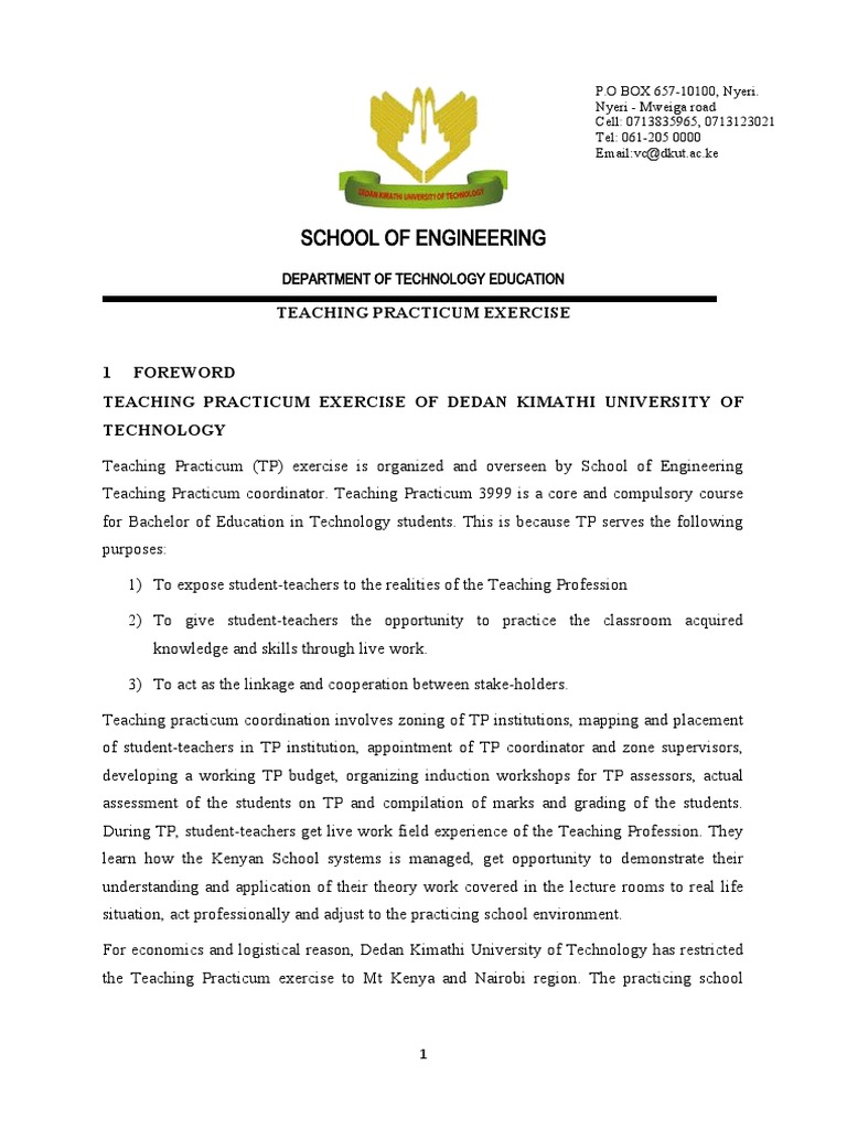 Dekut Teaching Practice Manual | PDF | Teachers | Lesson Plan