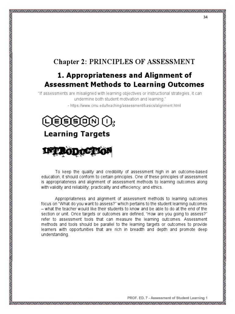 Chapter 2 Lesson 1 3 | PDF | Educational Assessment | Learning