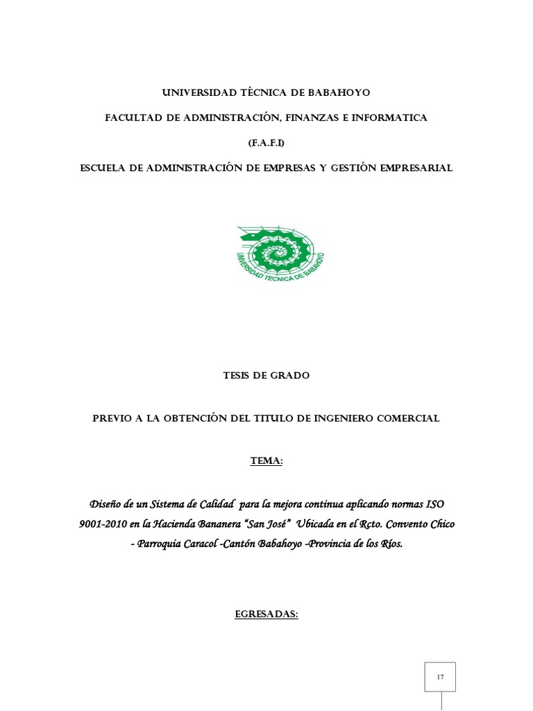 T-UTB-FAFI-IC-000120 | PDF | Calidad (comercial) | Sistema de manejo de ...