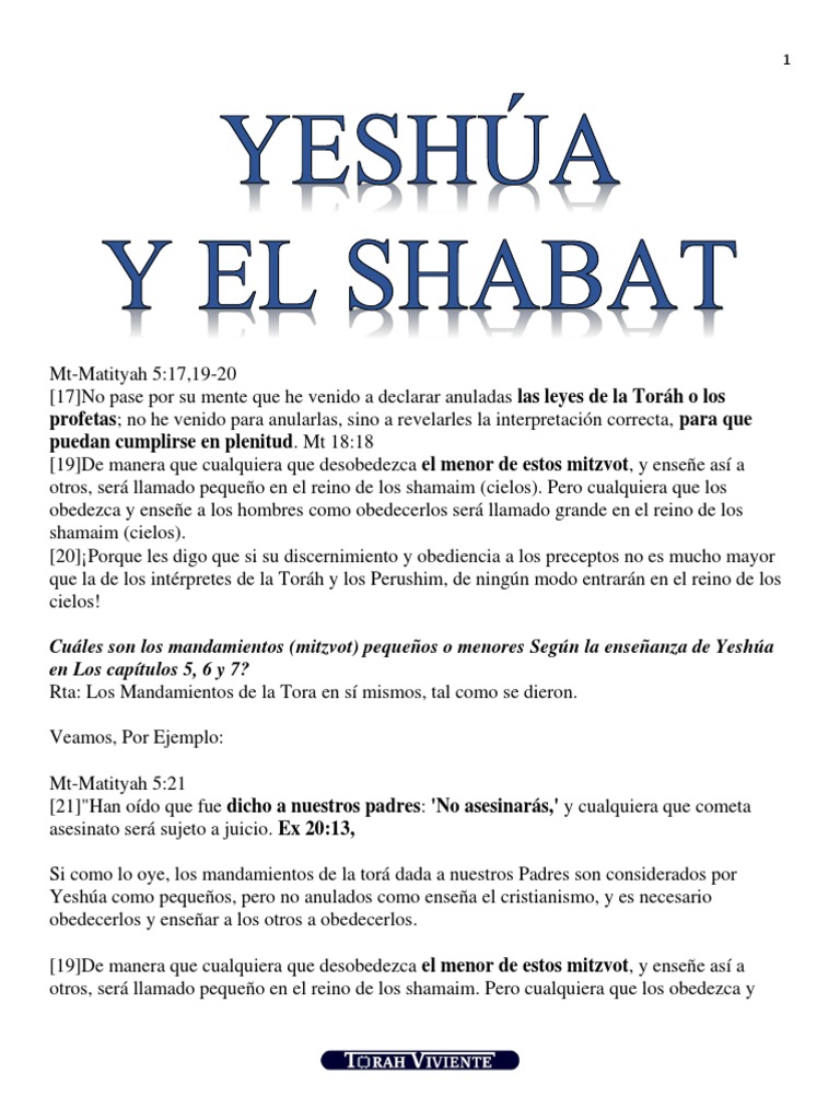 Yeshúa y la Observancia del Shabat | PDF | Jesús | Shabat