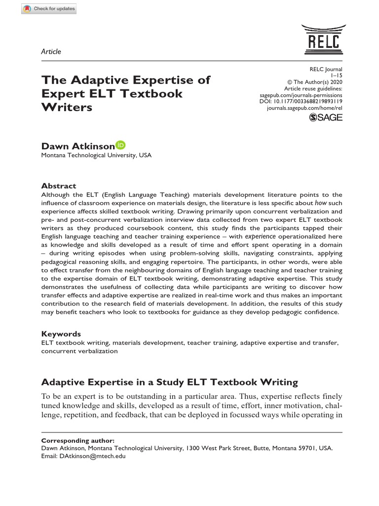 The Adaptive Expertise of | PDF | Expert | Teachers