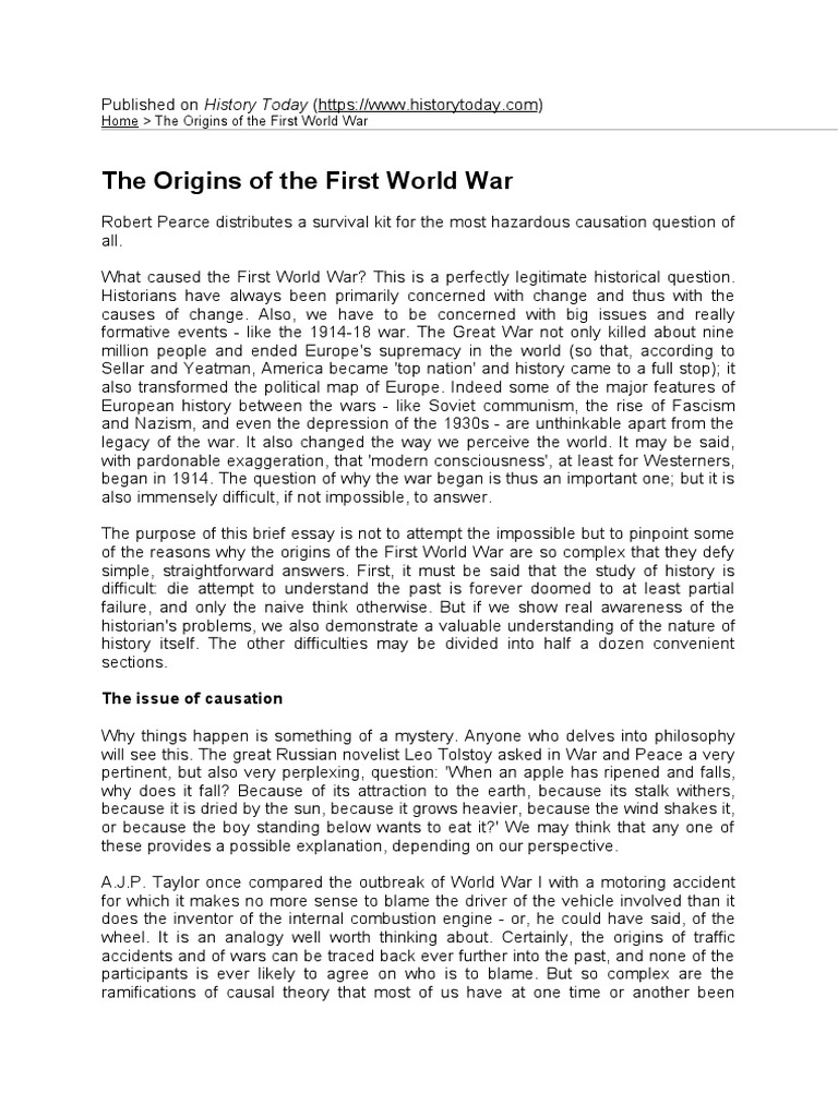 Origins_of_the_First_World_War_article | PDF