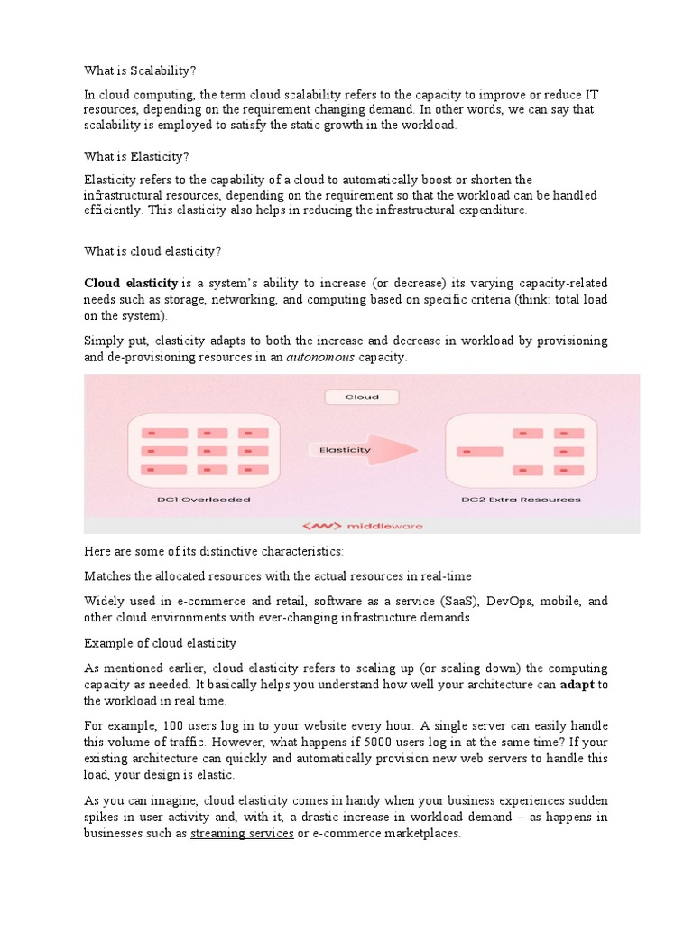Scalability and Elasticity in Cloud Computing | PDF | Cloud Computing | Scalability