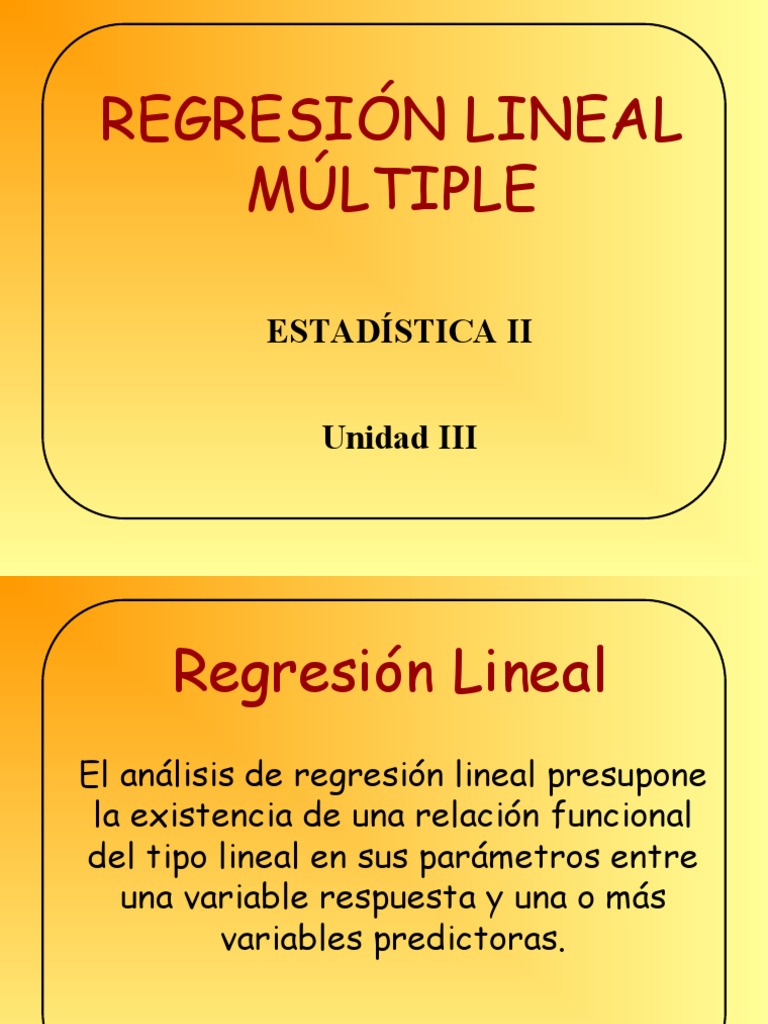 Regresion Lineal Multiple | PDF | Regresión lineal | Análisis de regresión