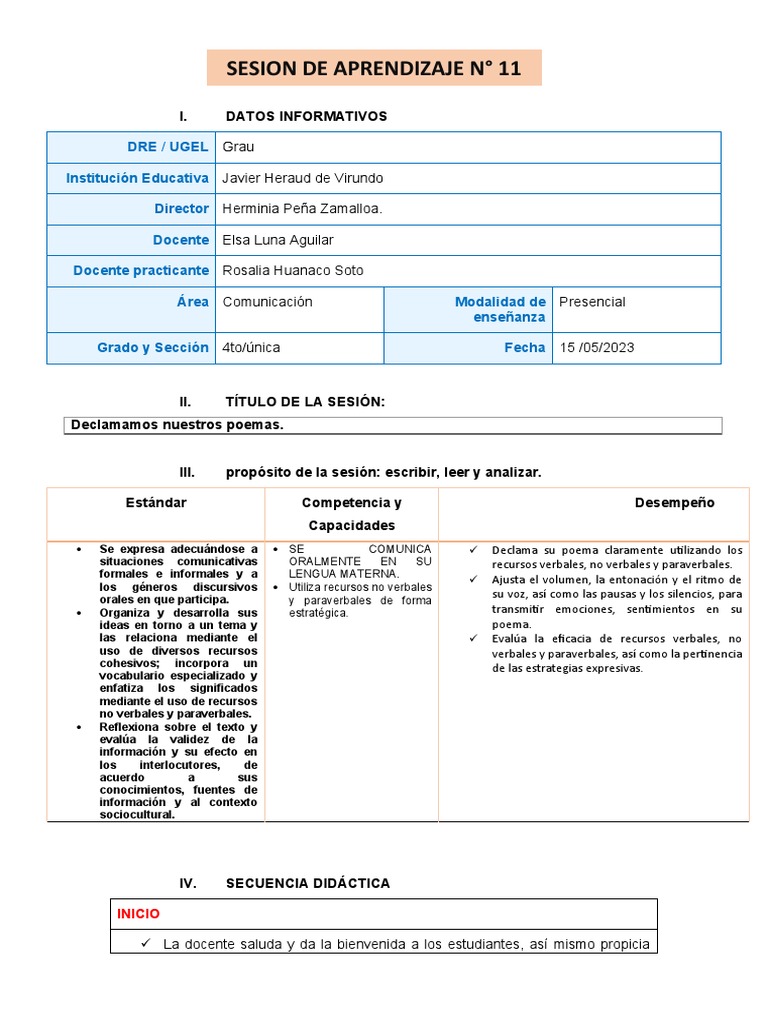 Sesión 11cuarto1 | PDF | Comunicación | Modificación de comportamiento