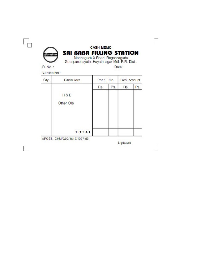 Petrol Bill Format1 | PDF