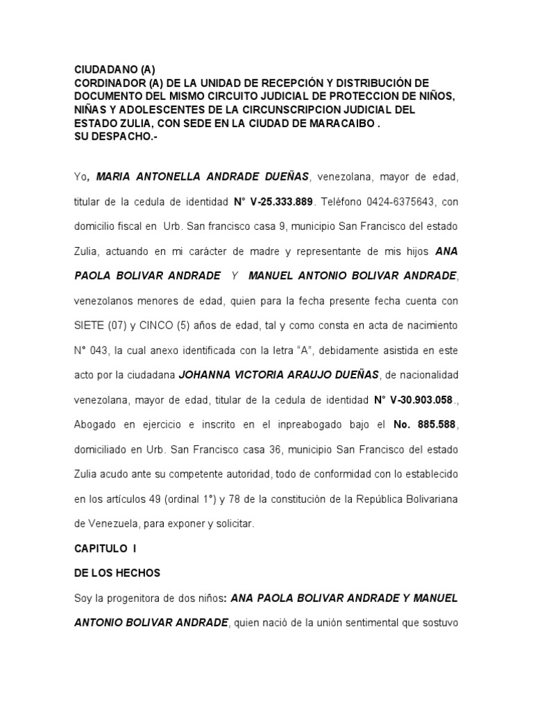 Modelo Patria Potestad 2 Menores D-321 | PDF | Venezuela | Justicia