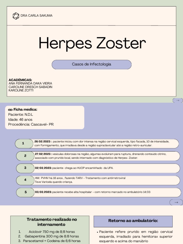 HERPES- ZOSTER | PDF | Medicina Clínica | Doenças de animais
