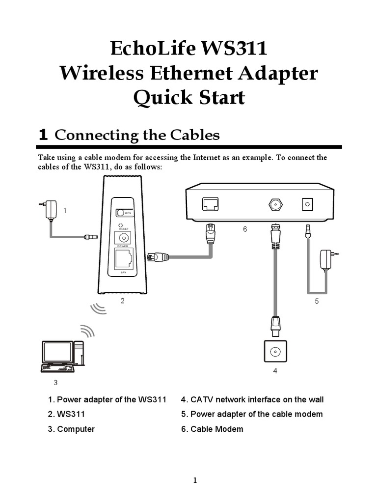 Access Point - Huawei - EchoLife WS311 Wireless Ethernet Adapter Quick ...