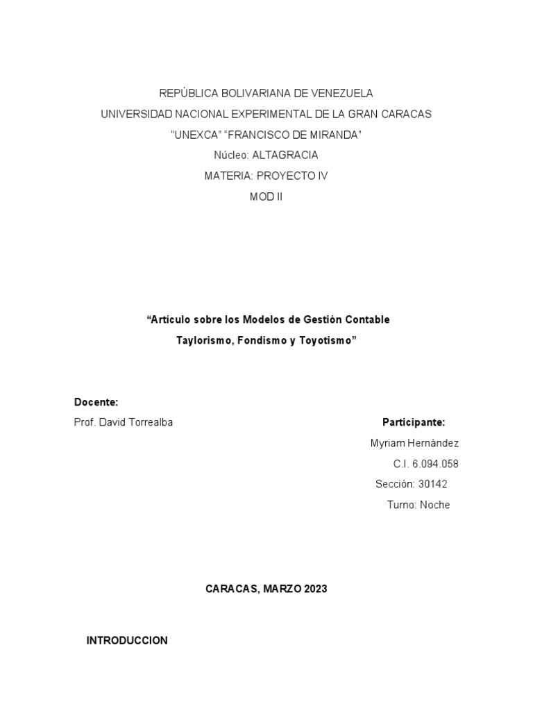 Articulo Modelos de Gestion - Miriam | PDF | Producción en masa | Economias Articulo Modelos de Gestion - Miriam | PDF | Producción en masa | Economias