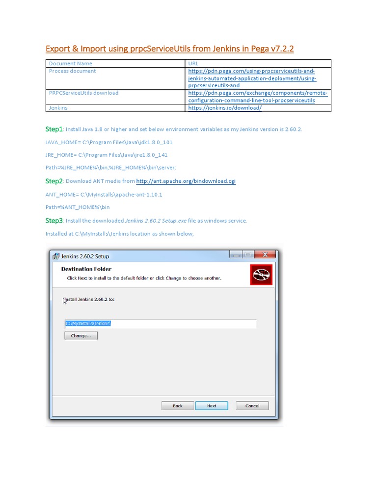 Export - Import Using prpcServiceUtils From Jenkins in Pega v7.2.2 | PDF | Computers