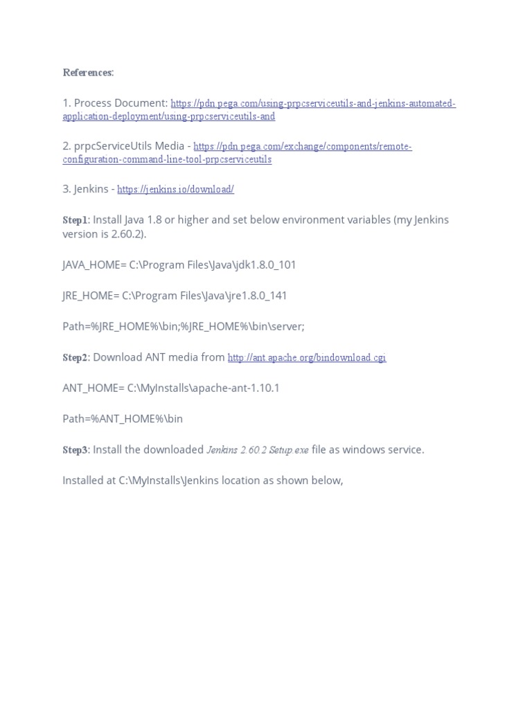 Pega - Jenkins Integration | PDF | Parameter (Computer Programming) | Command Line Interface