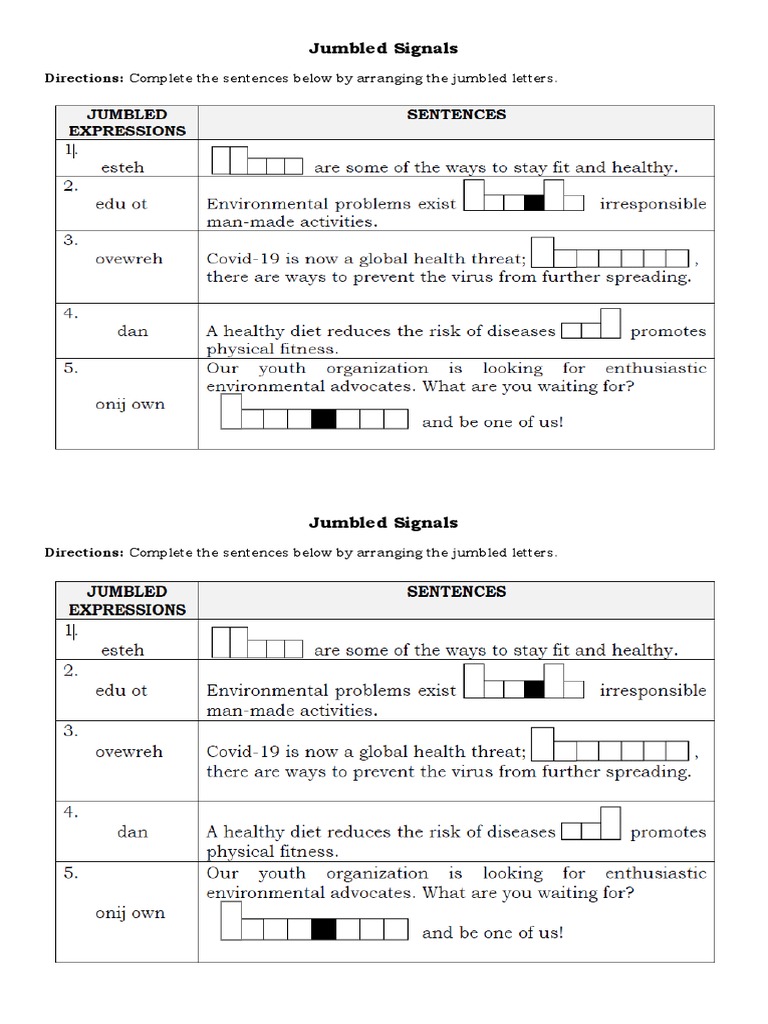 Jumbled Signals | PDF