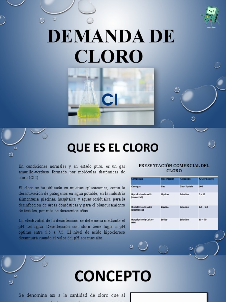 Demanda de Cloro | PDF | Cloro | Agua