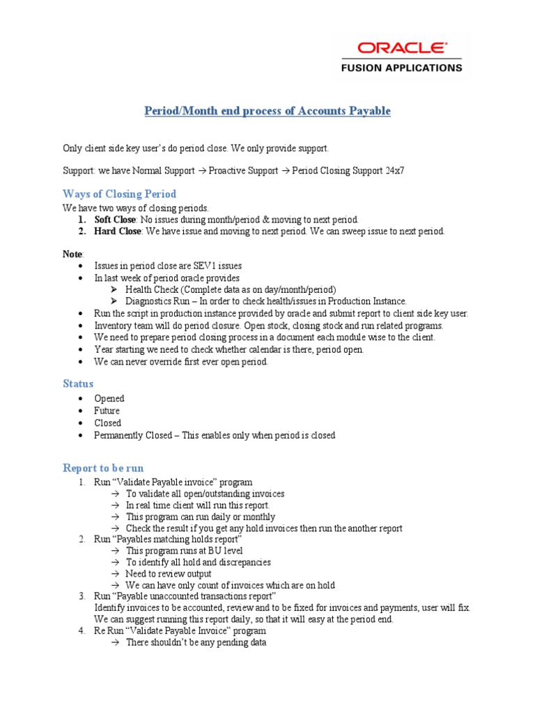 Month End Process (AP) | PDF