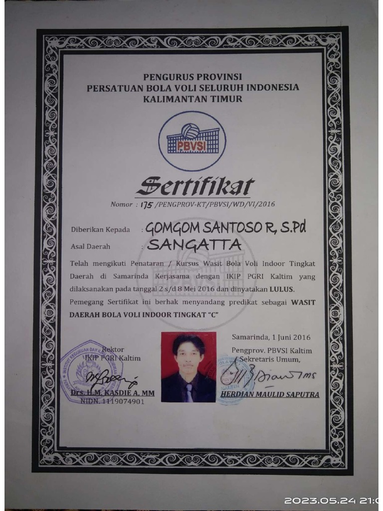 Sertifikat Wasit | PDF