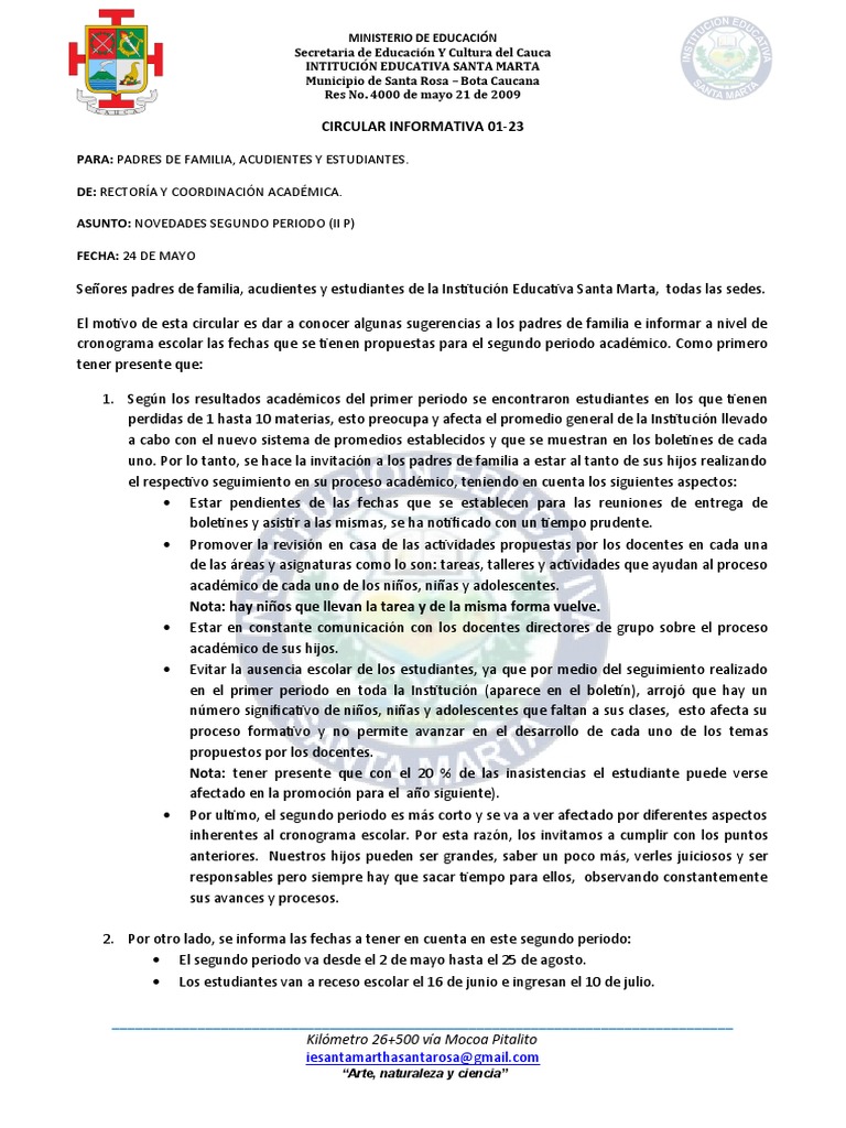 Circular Informativa | PDF