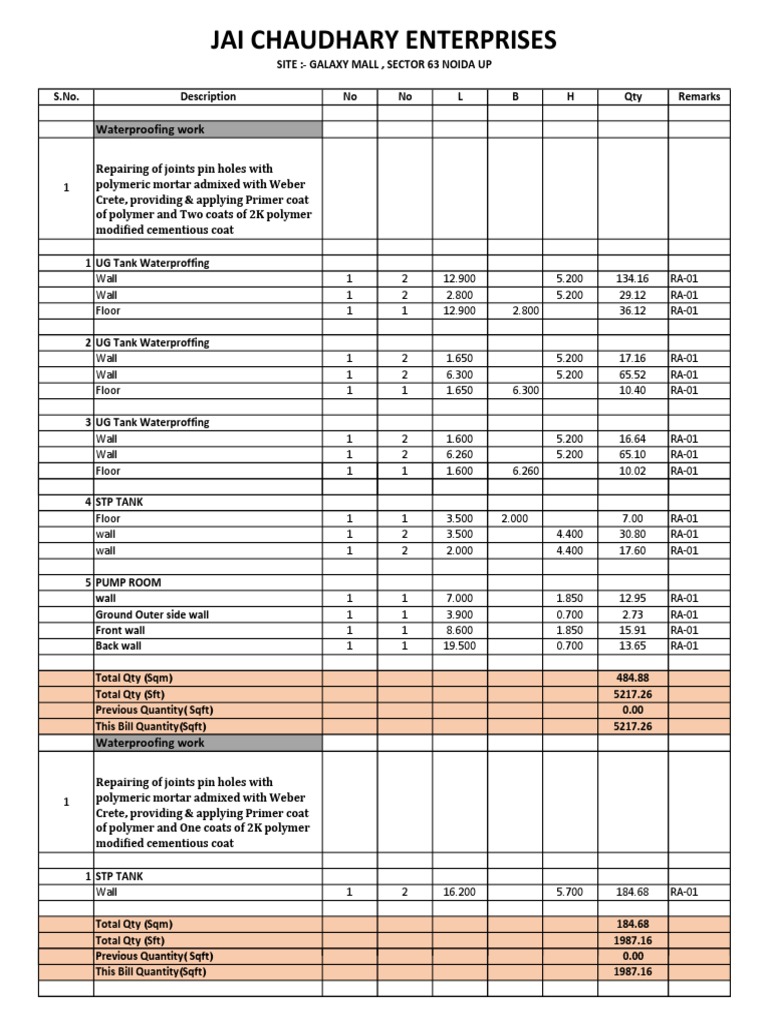 RA Bill 1st | PDF | Civil Engineering | Applied And Interdisciplinary ...
