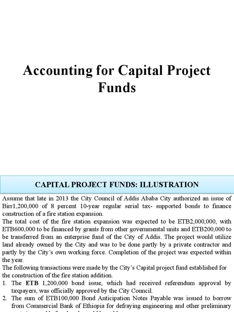 Accounting For Capital Project Funds | PDF | Expense | Bonds (Finance)