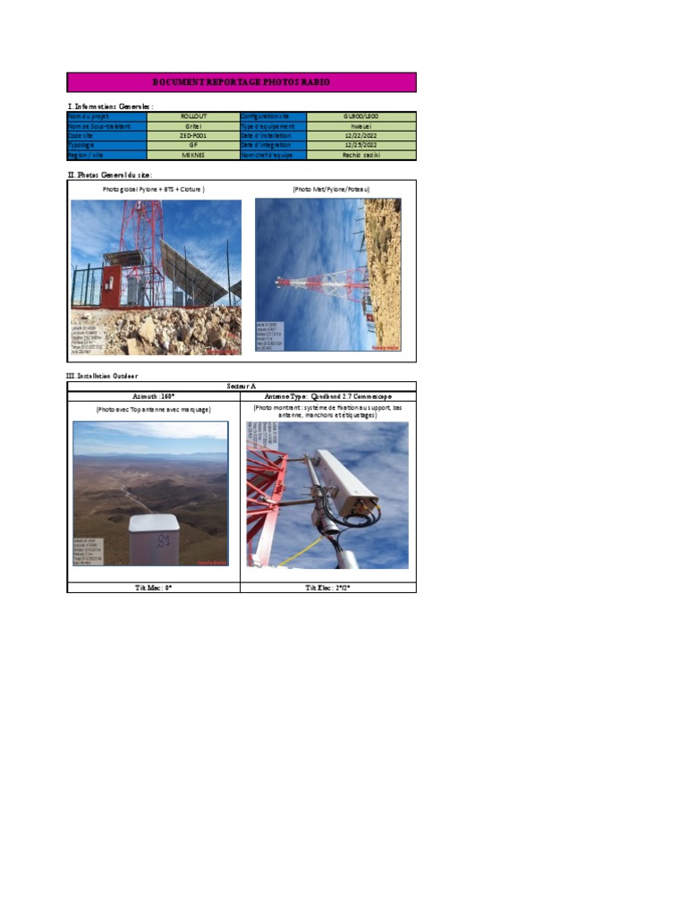 Rapport Installation Radio - FH ZED-P001 | PDF