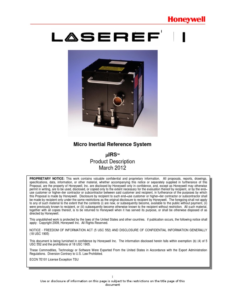 Micro Inertial Reference System IRS: Product Description March 2012 ...
