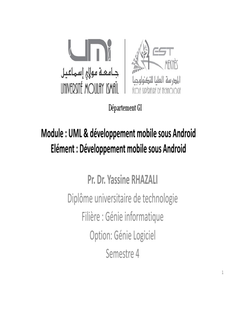 Développement Mobile Partie 5 | PDF | Téléphone intelligent | Système d ...