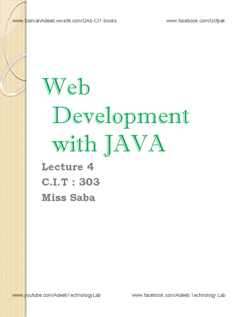 Lecture 3 Web | PDF | Networking | Internet & Web