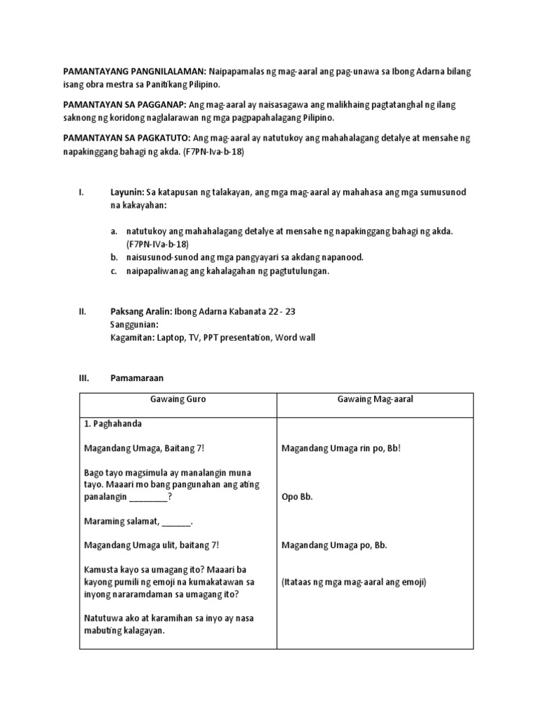 Pamantayang Pangnilalaman | PDF