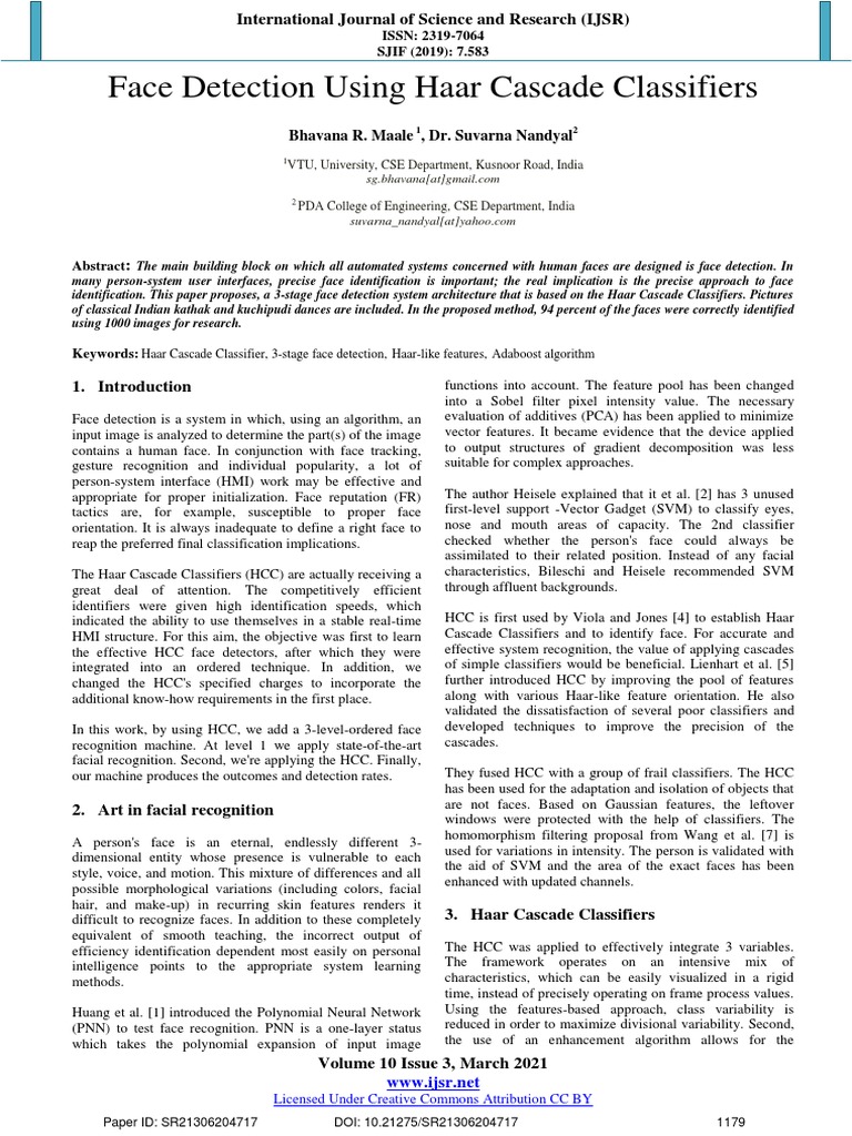 Haar - Cascades - 3 Ref | PDF