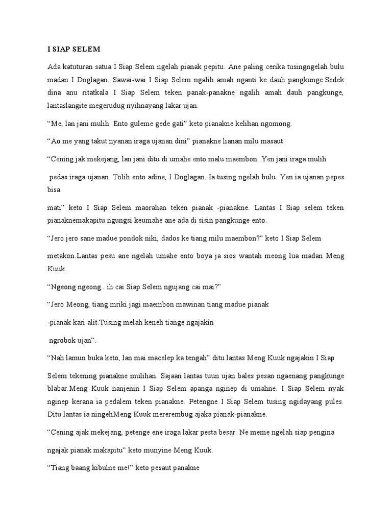 Satua Siap Selem | PDF