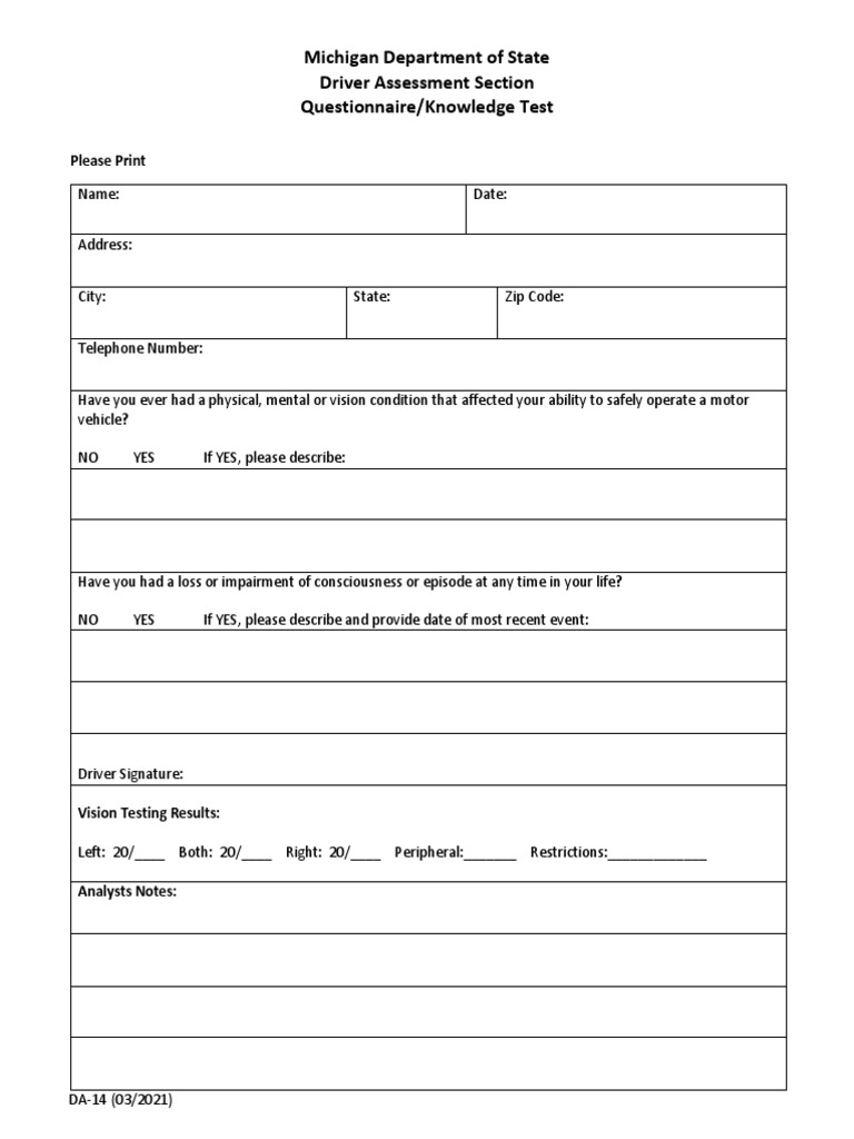 Driver Assessment Knoweldge Test CARS Version (1) | PDF | Traffic ...