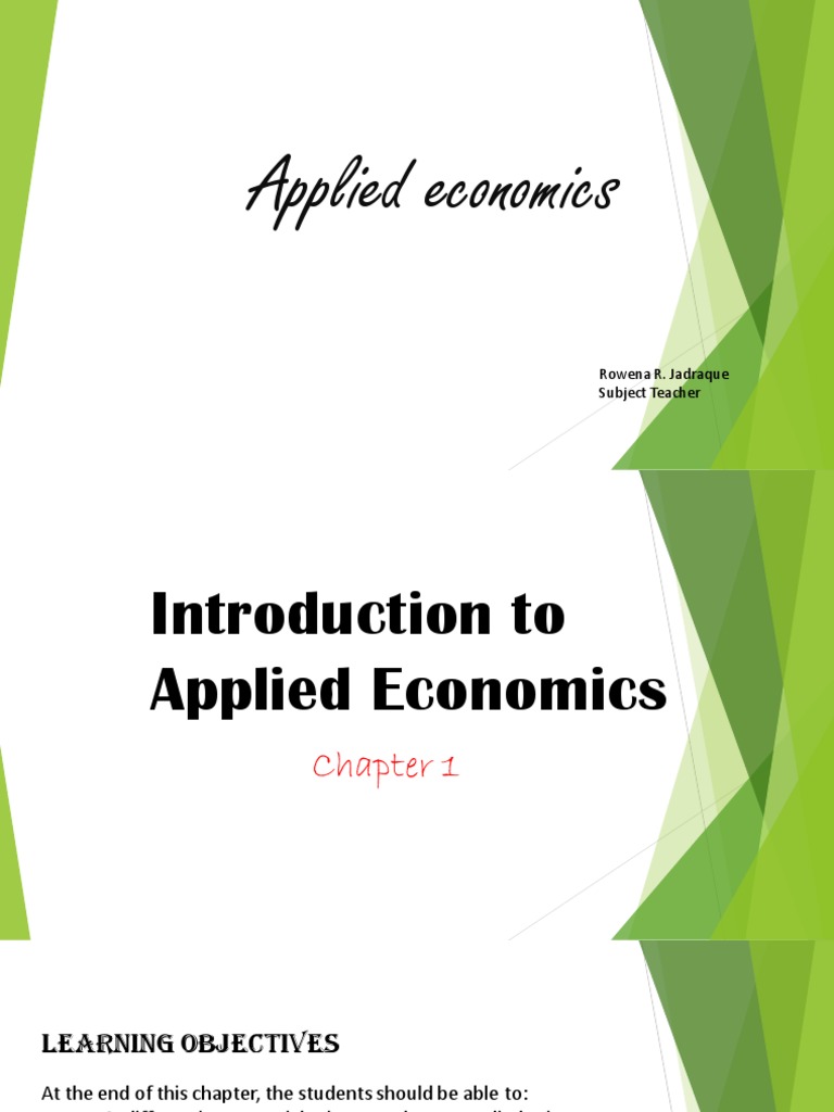Introduction to Applied Economics | PDF | Business | Finance & Money ...