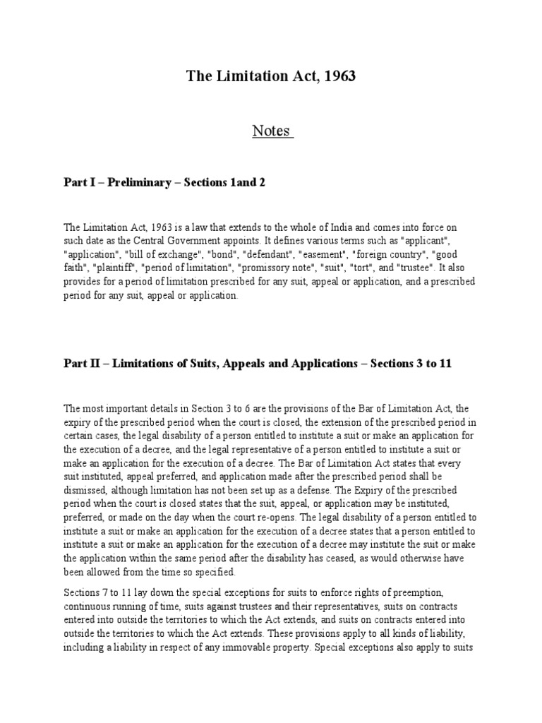 The Limitation Act | PDF | Easement | Lawsuit