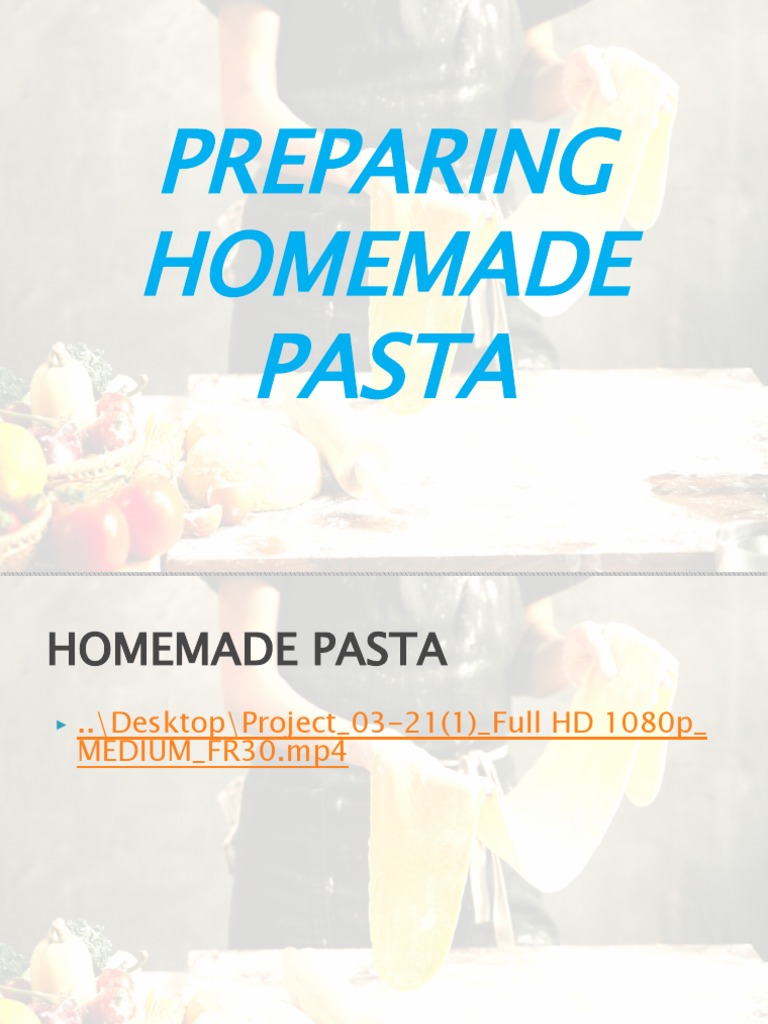 Prepare Homemade Pasta | PDF