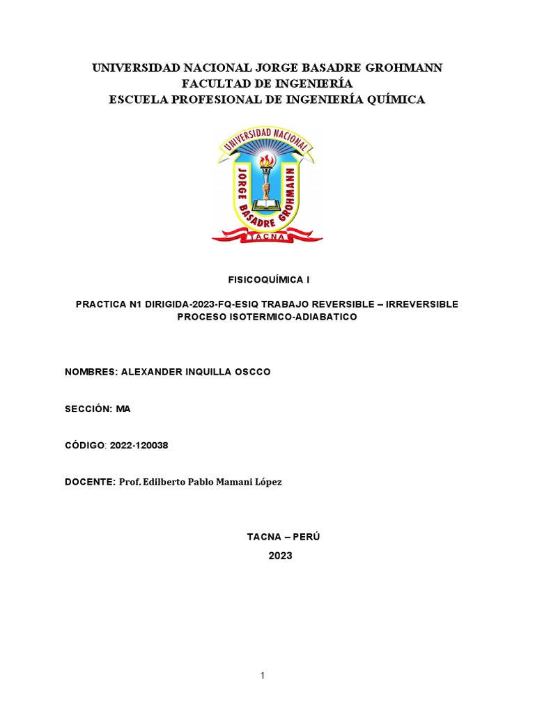 Practica Dirigida de Fisicoquimica | PDF | Gases | Mecánica estadística Practica Dirigida de Fisicoquimica | PDF | Gases | Mecánica estadística