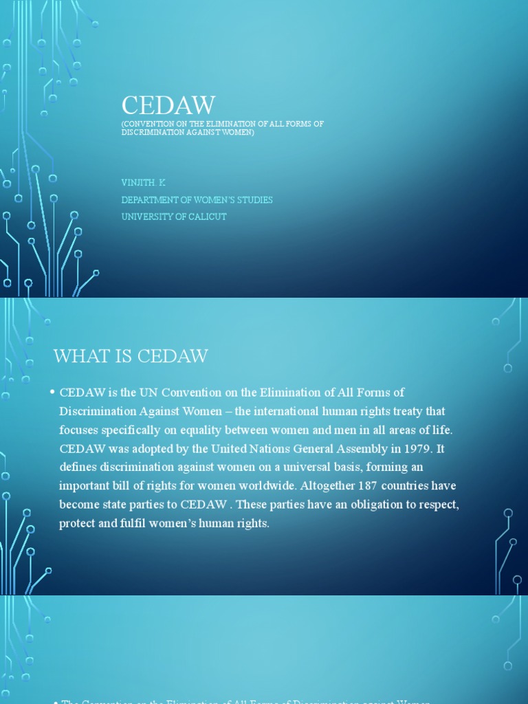 CEDAW (Convention On The Elimination of All Forms of Discrimination Against Women) | PDF ...