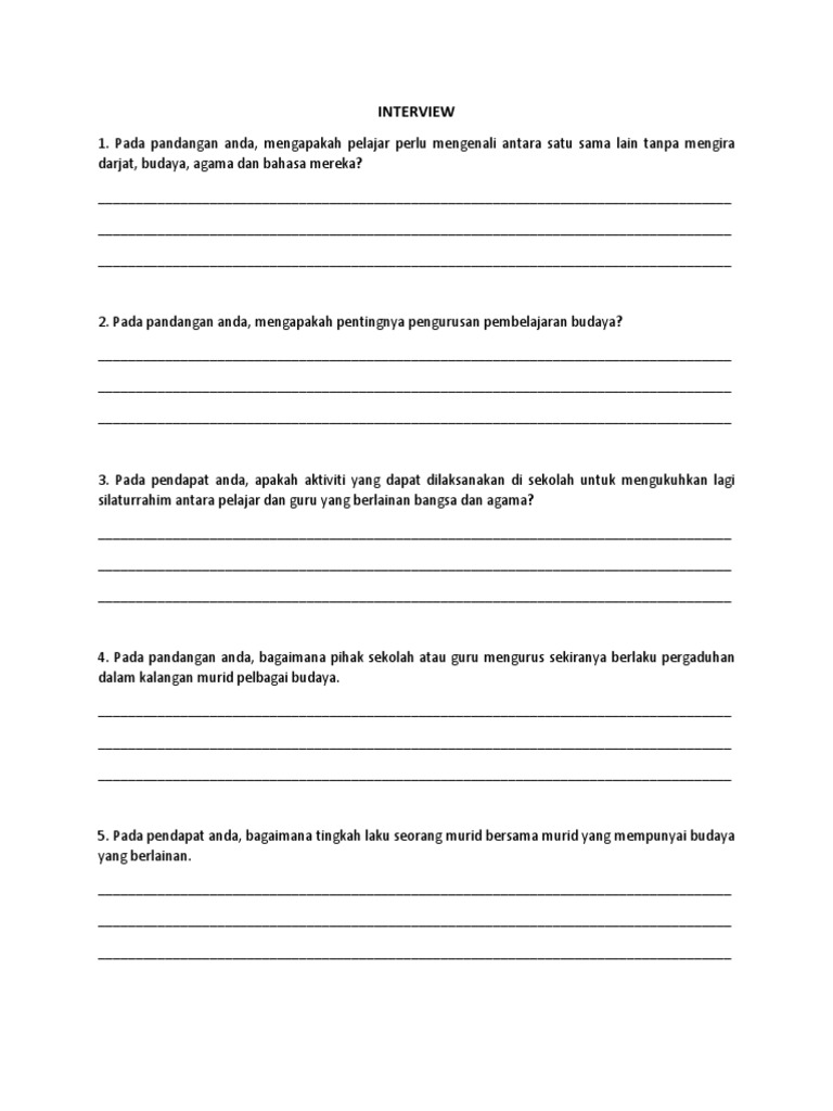 SOALAN INTERVIEW Kps | PDF