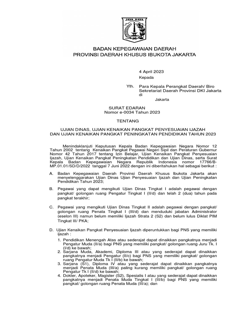 2023-04-05 Surat Edaran Udin Pi PP 2023 | PDF