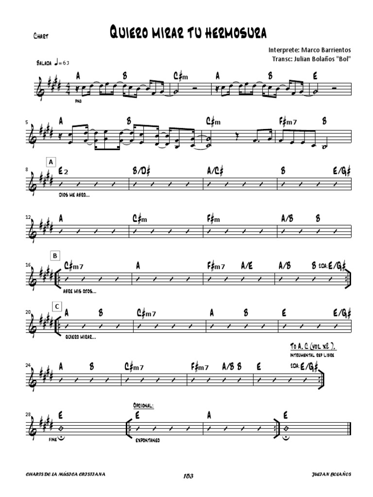 153 Quiero Mirar Tu Hermosura - Marco Barrientos Chart | PDF