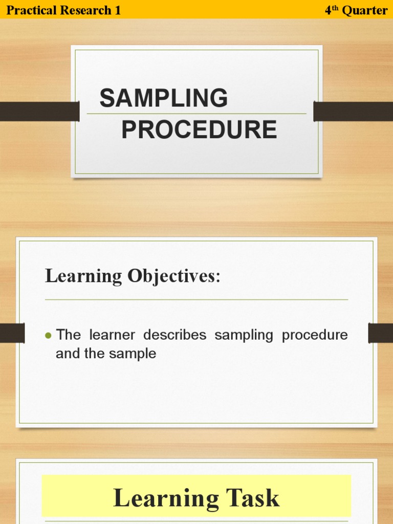 PR1 - Q4 - Week 2 - Sampling Procedure | PDF | Sampling (Statistics ...