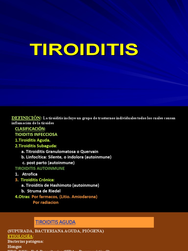 Tipos de Tiroiditis y sus Características | PDF | Hipertiroidismo ...