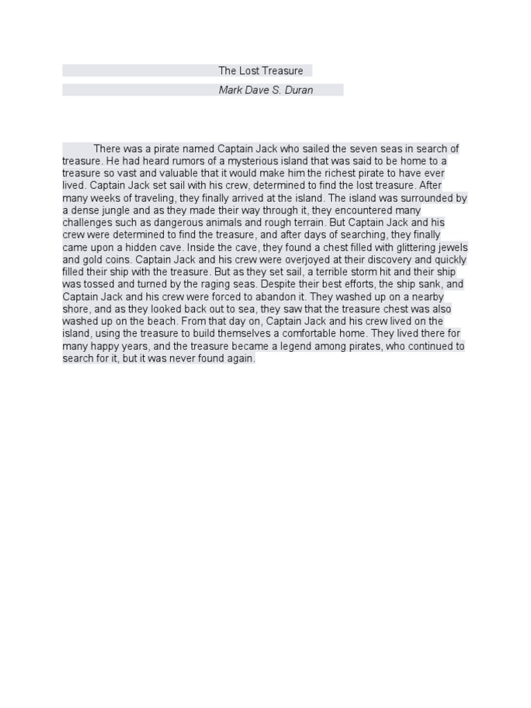 The Lost Treasure | PDF