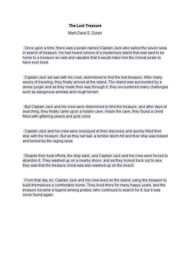 The Lost Treasure | PDF