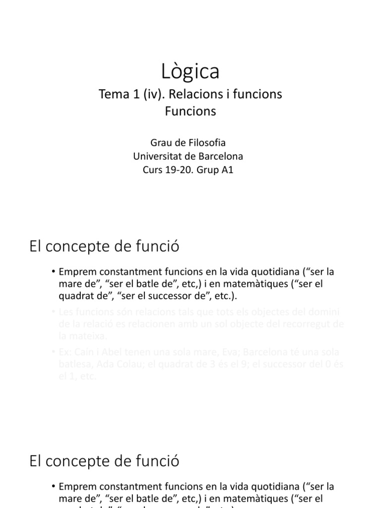 Tema 1 (IV). Funcions | PDF