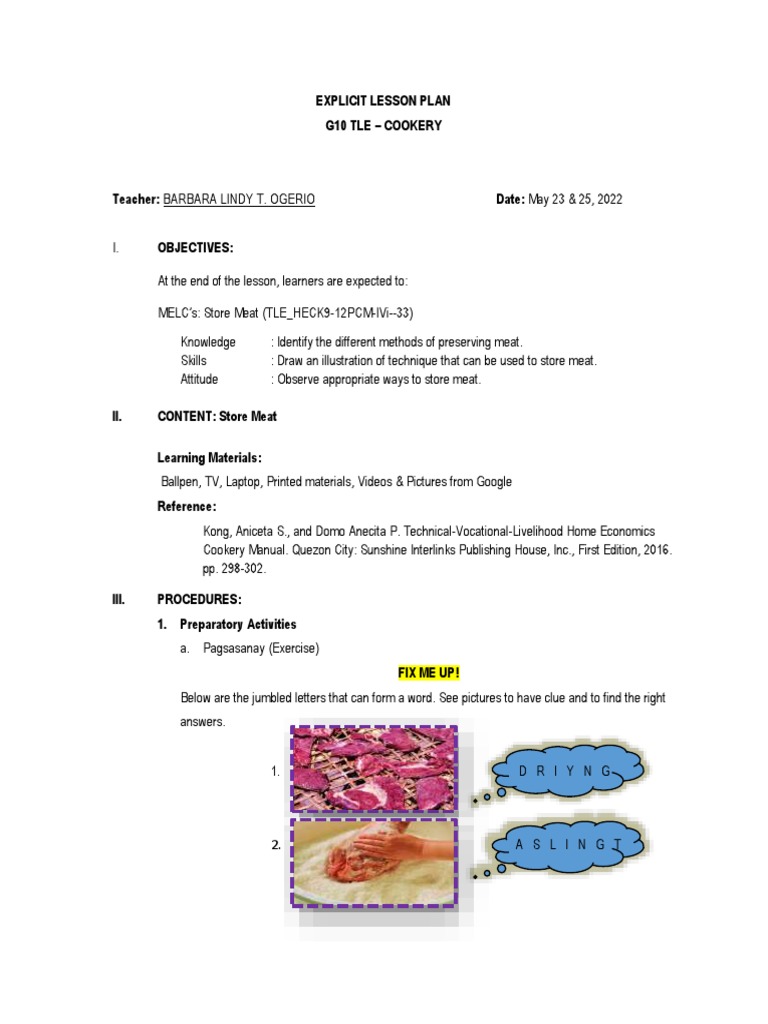 Ogerio - EXPLICIT LESSON PLAN 1 | PDF