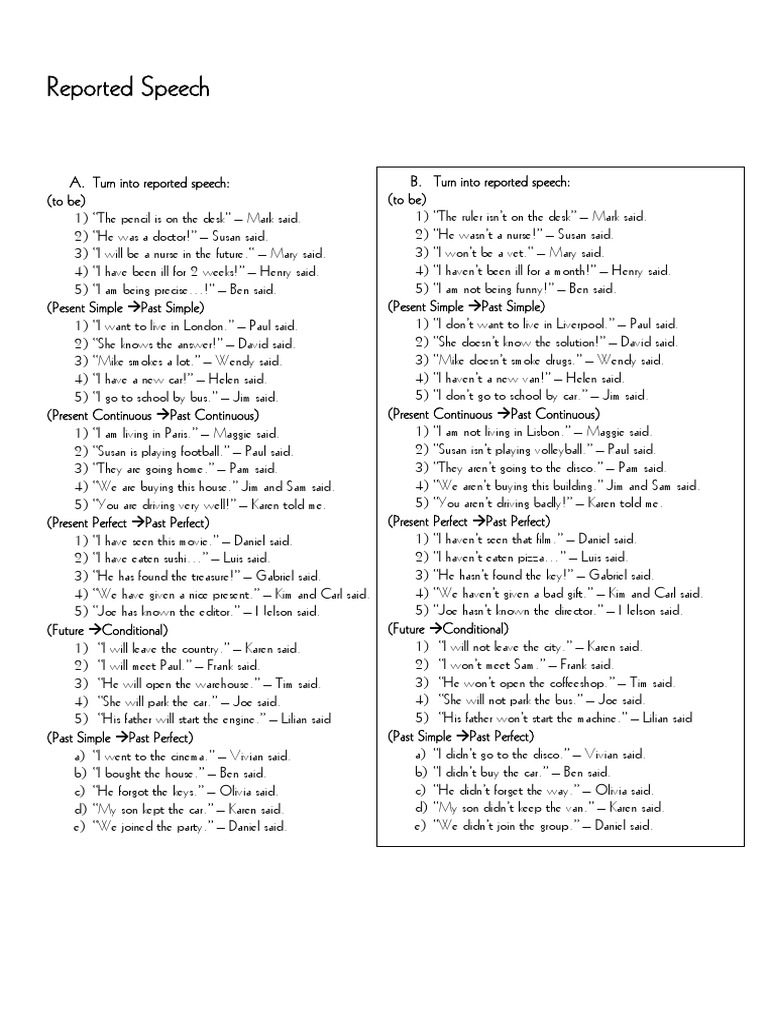 Reported Speech | PDF